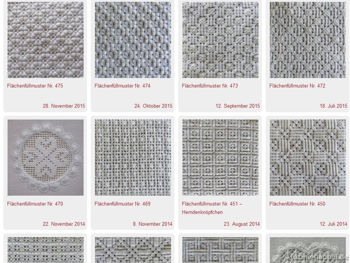 New Thumbnail Images: Overview of Filling Patterns - Luzine Happel